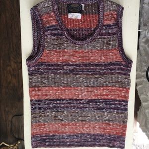 Sweaters | Vintage 7s Striped Acrylic Sweater Vest | Poshmark
